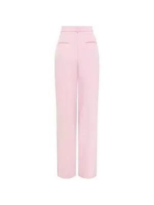 Alex Perry Pleated Wool Trousers - Pink