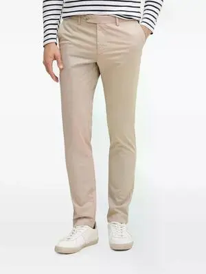 HACKETT LONDON Belt-loops Logo-patch Trousers - Neutrals