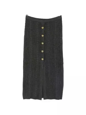 TWINSET Cable-knit Button-front Midi Skirt