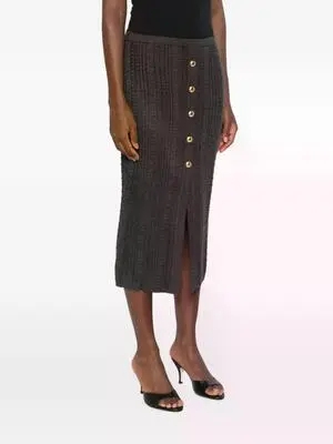 TWINSET Cable-knit Button-front Midi Skirt