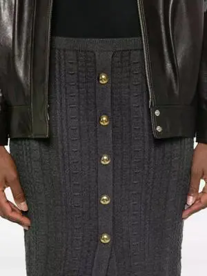 TWINSET Cable-knit Button-front Midi Skirt