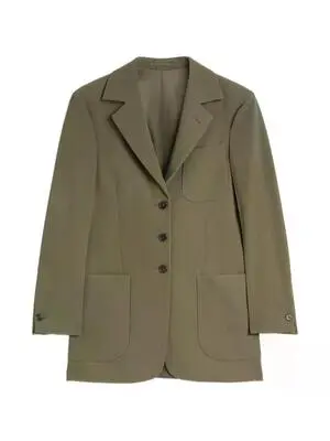 JIL SANDER Single-breasted Wool Blazer - Green