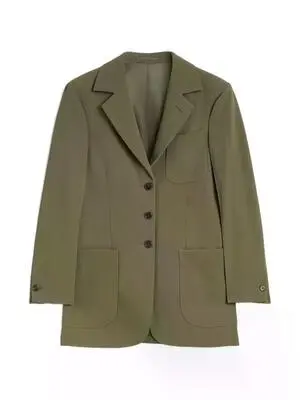 JIL SANDER Single-breasted Wool Blazer - Green