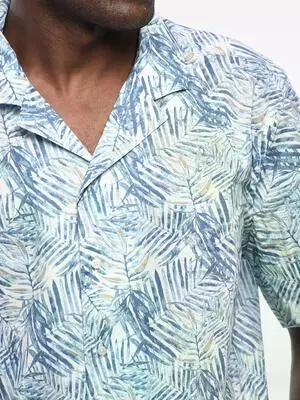 Corneliani Botanical-print Cuban-collar Shirt