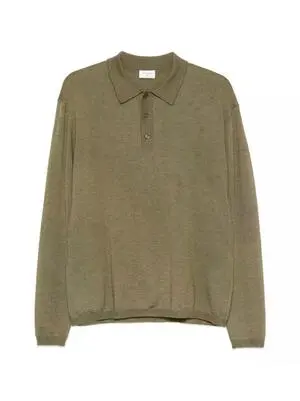Saint Laurent Long-sleeve Knitted Polo Shirt - Green