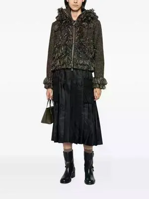 Sacai Quilted Pleated Midi Skirt