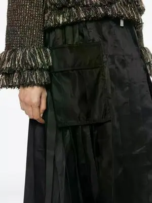 Sacai Quilted Pleated Midi Skirt