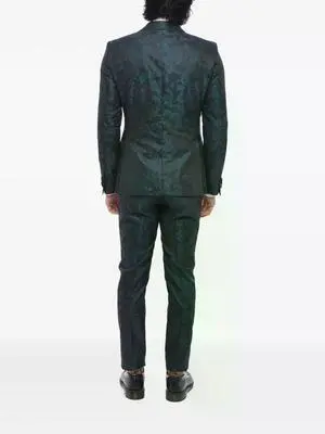 Corneliani Damask-pattern Satin-trim Suit