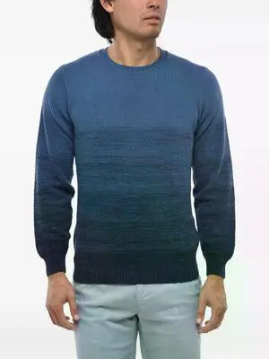 Corneliani Ombré-effect Crew-neck Sweater - Blue