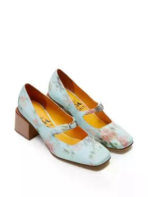 LILI CURIA Ginger Floral-print Block Heel Pumps