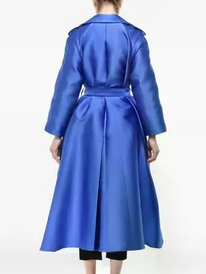 SUPER BLOND Satin Finish Belted Trench Coat