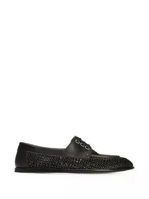 Dolce & Gabbana Derby Shoes In Raffia - Black