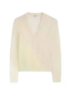 JIL SANDER Lace-knit Mohair-blend Cardigan