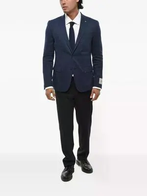 Corneliani Single-breasted Flap-pocket Jacket - Blue