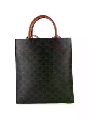 Celine Vertical Cabas Triomphe Coated Canvas Small Tote Bag