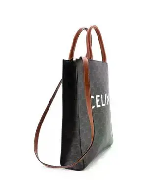 Celine Vertical Cabas Triomphe Coated Canvas Small Tote Bag