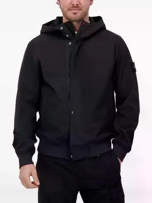 Stone Island 4100118 Light Soft Shell Hooded Jacket - Black