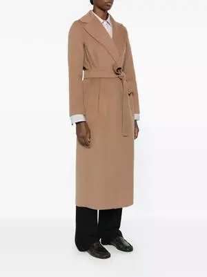 Max Mara Belted Virgin Wool Coat - Brown