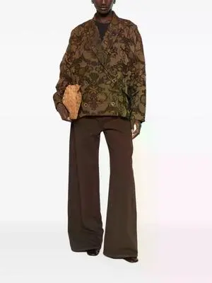 UMA WANG Floral-jacquard Double-breasted Jacket