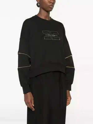 Elisabetta Franchi Logo-print Zip-detail Sweatshirt