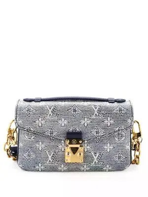 LOUIS VUITTON Pochette Metis Monoglam Jacquard Canvas East West Shoulder Bag - Blue