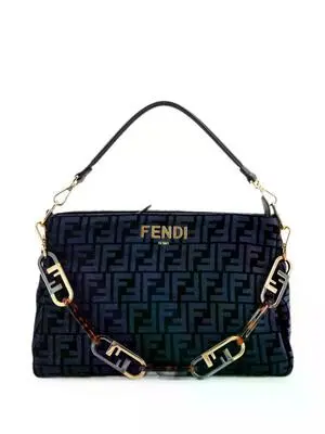 Fendi O'lock Zip Shoulder Bag Zucca Chenille Hobo Bag