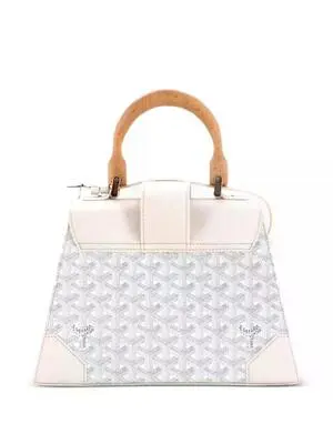 Goyard Saigon Top Handle Bag In Coated Canvas And Leather Pm Satchel - White