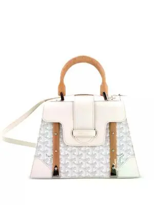 Goyard Saigon Top Handle Bag In Coated Canvas And Leather Pm Satchel