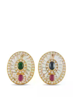 Boucheron 18k Yellow Diamond And Rock Crystal Clip-on Earrings