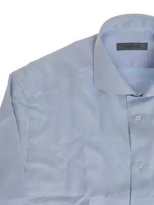 Corneliani Herringbone-pattern French-collar Shirt - Blue