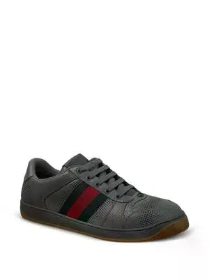 Gucci Screener Web-stripe Sneakers - Grey