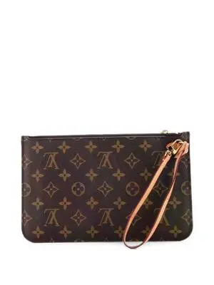 LOUIS VUITTON Neverfull Pochette Monogram Canvas Large Pouch - Brown