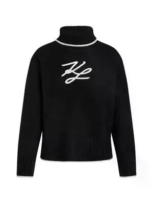 Karl Lagerfeld Soutache Turtleneck Sweater - Black