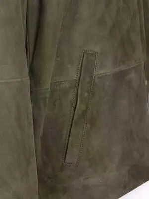 Loewe Zip-up Jacket In Suede Lambskin - Green