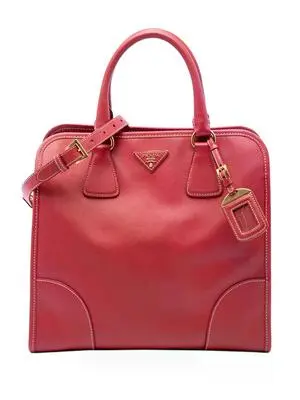 Prada 2010-2026 Saffiano Lux Shopping Tote Satchel - Red