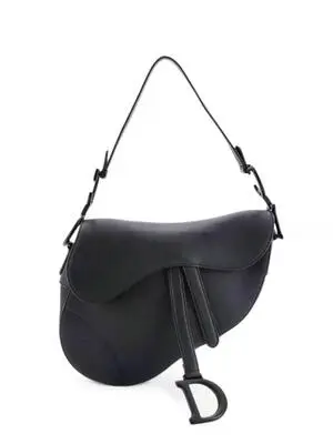 Dior Ultra Matte Saddle Handbag Leather Medium Shoulder Bag - Black