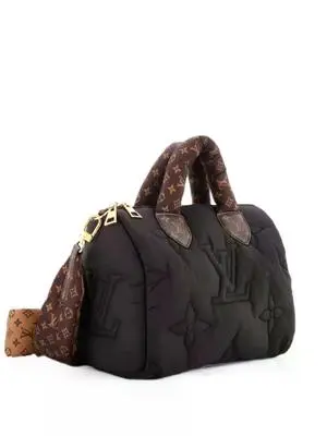 LOUIS VUITTON Speedy Bandouliere Bag Monogram Quilted Econyl Nylon 25 Shoulder Bag - Black