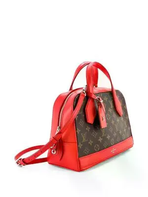 LOUIS VUITTON Monogram Canvas And Calfskin Dora Pm Satchel - Red