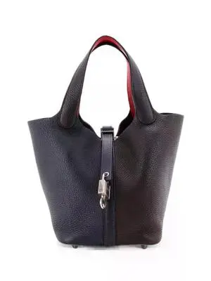 Hermès Picotin Lock Bag Tricolor Clemence Pm Bucket Bag - Blue