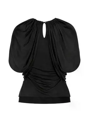 Anna October Evangeline Draped Blouse - Black