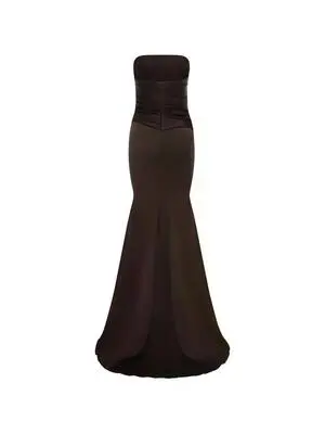 Alex Perry Strapless Ruched Maxi Gown