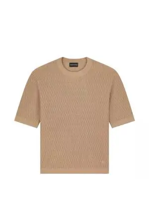Emporio Armani Textured Short-sleeve Sweater - Neutrals