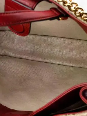 Gucci Horsebit 1955 Chain Gg Canvas With Leather Medium Tote Bag