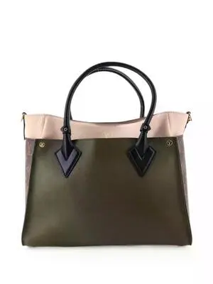 LOUIS VUITTON On My Side Leather With Monogram Canvas Mm Tote Bag - Brown