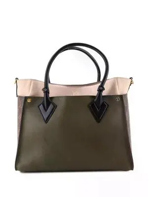 LOUIS VUITTON On My Side Leather With Monogram Canvas Mm Tote Bag - Brown