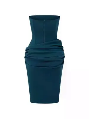 Alex Perry Strapless Draped Midi Dress