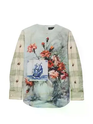 Prada Printed Cotton Shirt - Neutrals