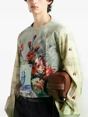 Prada Printed Cotton Shirt - Neutrals