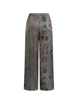 Avant Toi Patchwork Floral-print Palazzo Pants - Grey