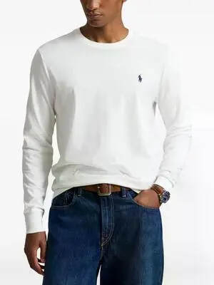 Polo Ralph Lauren Embroidered-logo Long-sleeve T-shirt - White